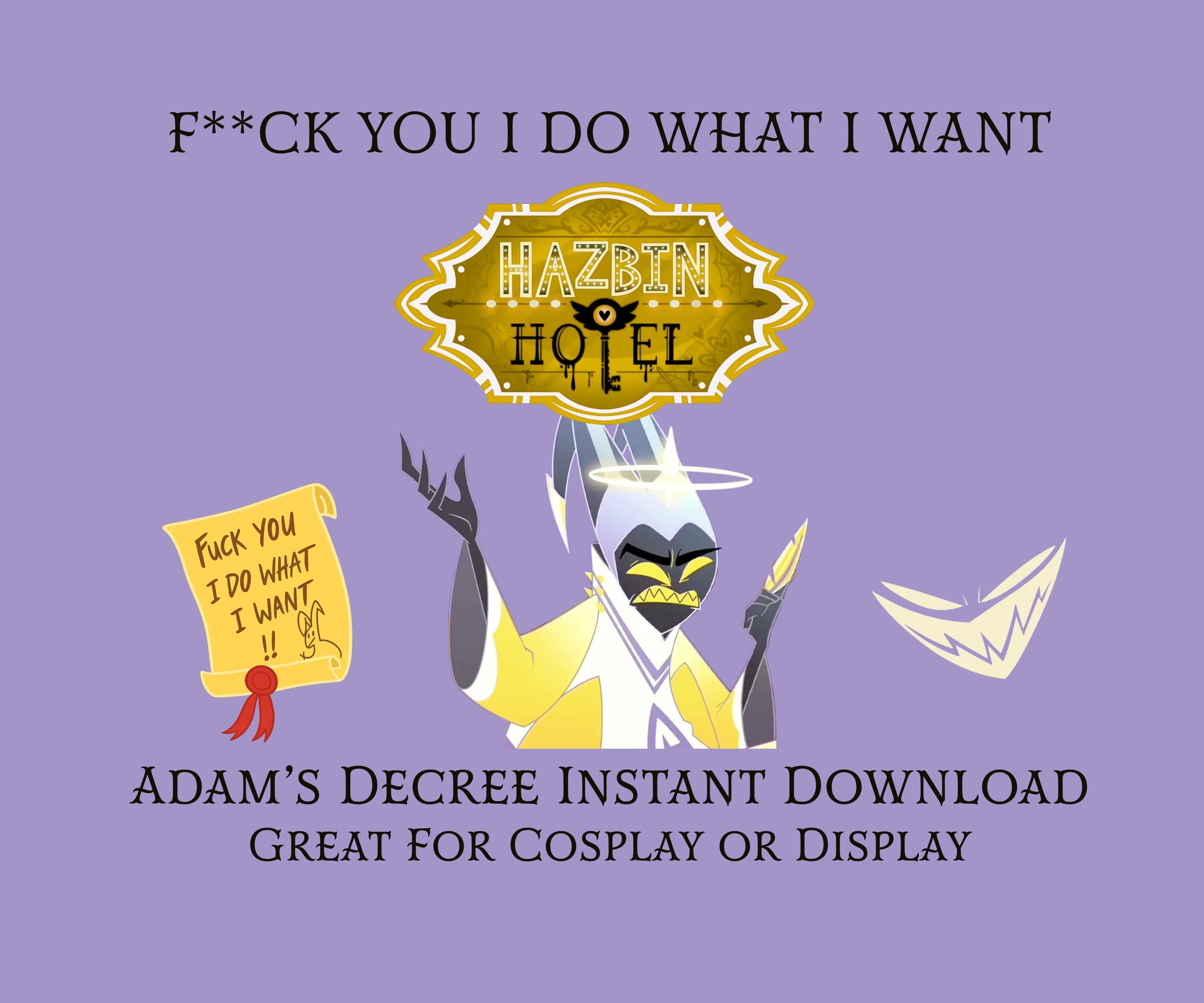 Adam's Decree Hazbin Hotel Scroll: Cosplay Prop (PDF) – adams-creations